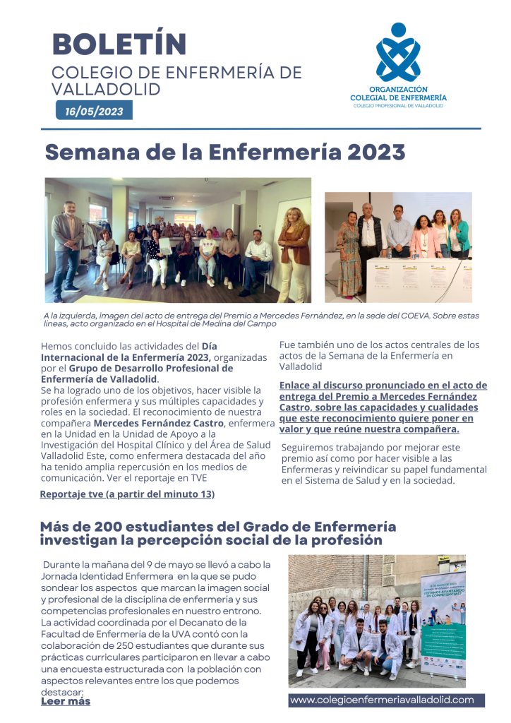 BOLETINES INFORMATIVOS 2023 - COLEGIO DE ENFERMERÍA DE VALLADOLID